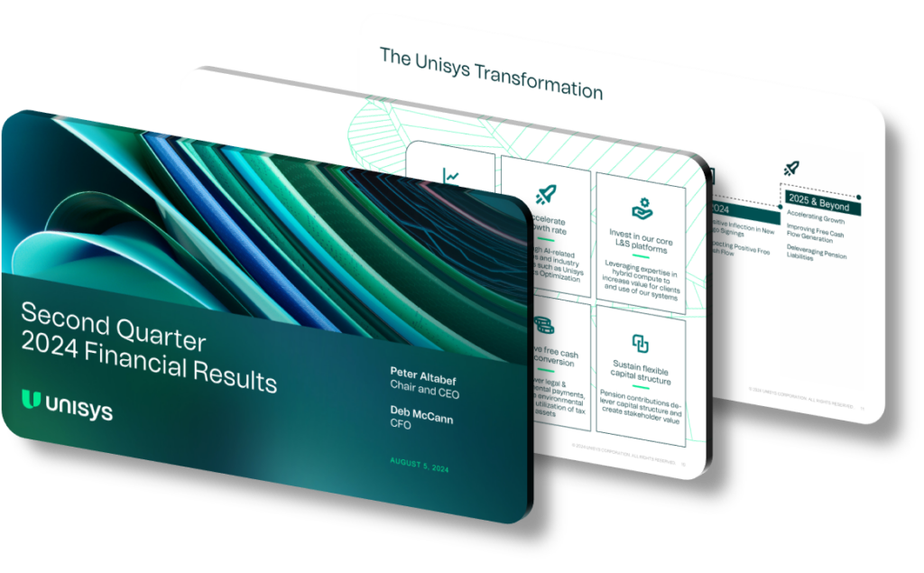 Unisys Q2 2024 Performance: Key Insights via Presentation Design | SlideGenius