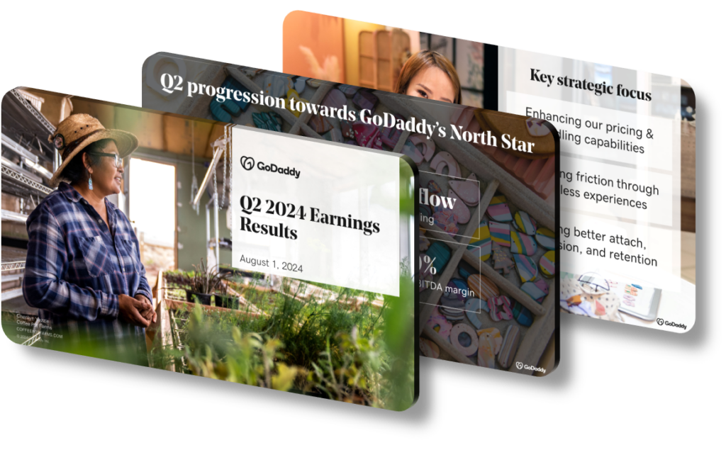 GoDaddy's Q2 2024 Presentation Design: Key to Communicating Growth | SlideGenius