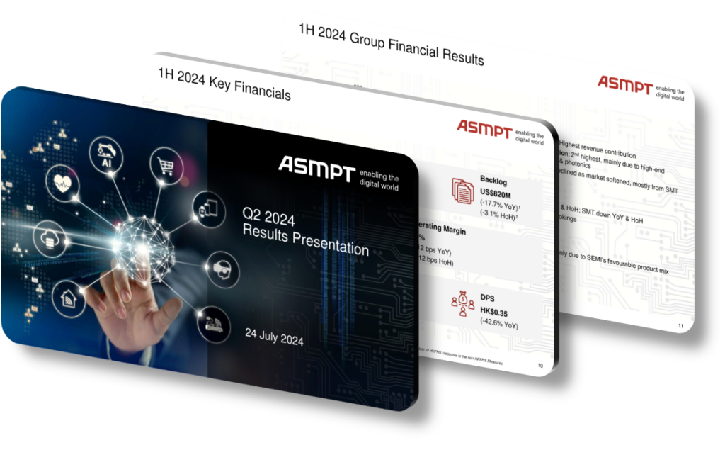 Effective Presentation Design: ASMPT's Q2 2024 Key Insights | SlideGenius