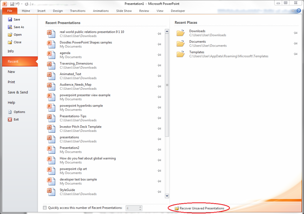 Methods On How To Recover An Unsaved PowerPoint File