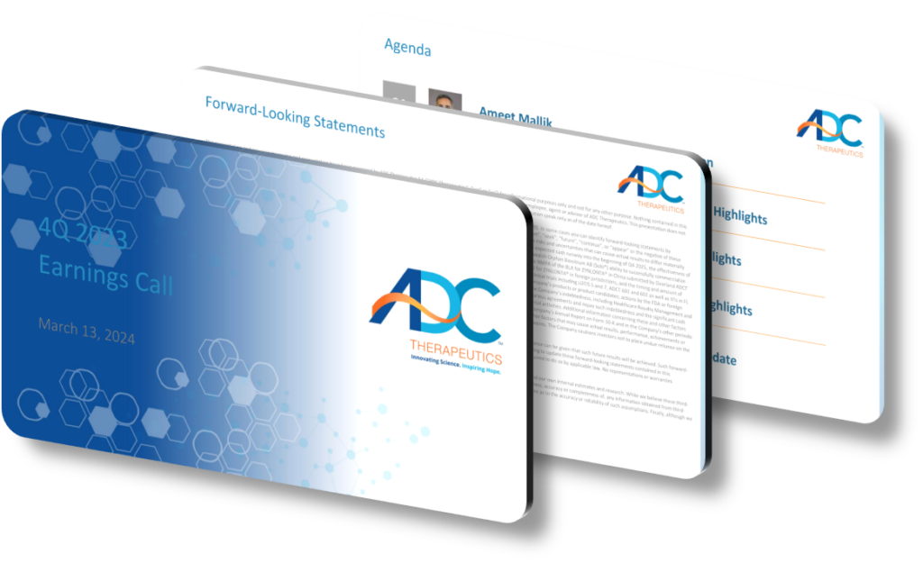 4Q 2023 ADC Therapeutics Presentation Design: Strategic Advances ...