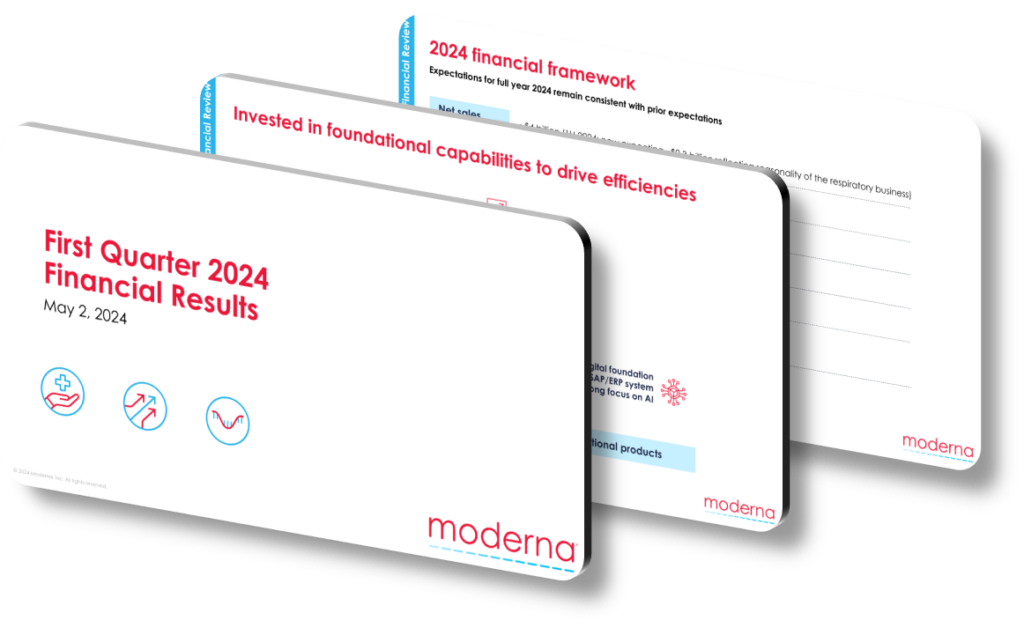 Moderna Q1 2024 Presentation: Showcasing mRNA Innovation | SlideGenius