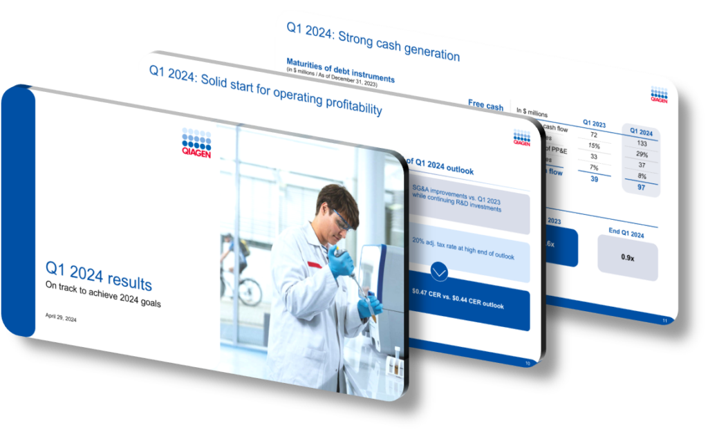 QIAGEN's Q1 2024 Presentation Design: Key Insights | SlideGenius