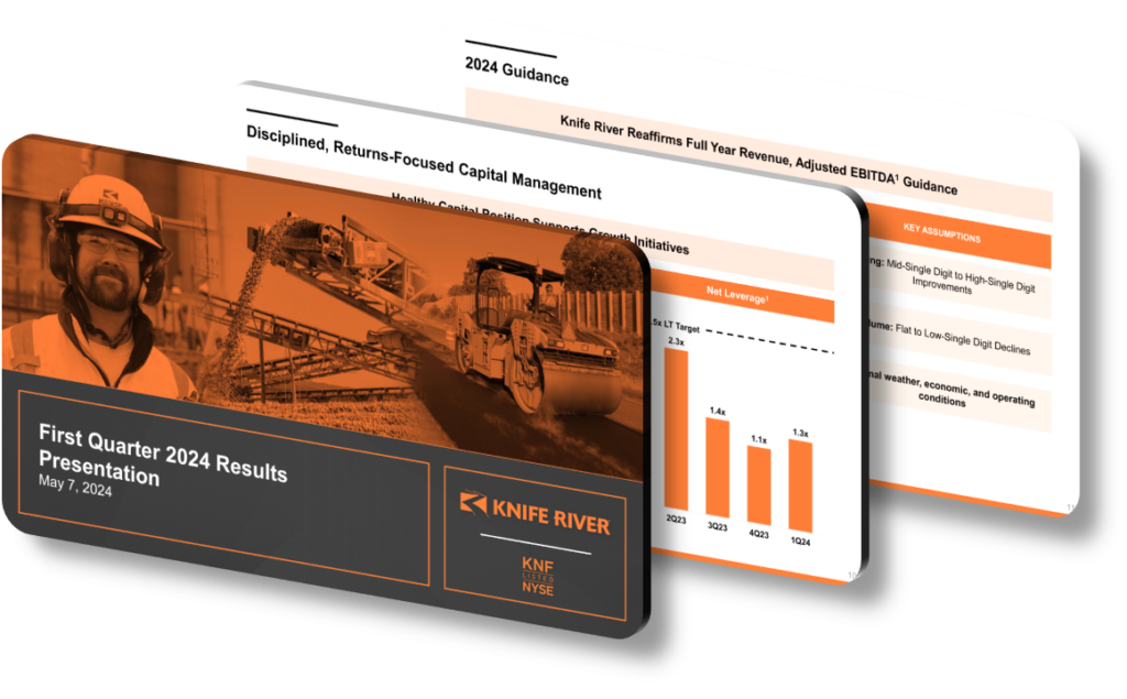 Q1 2024 Knife River Presentation Design: Key Insights Standout | SlideGenius