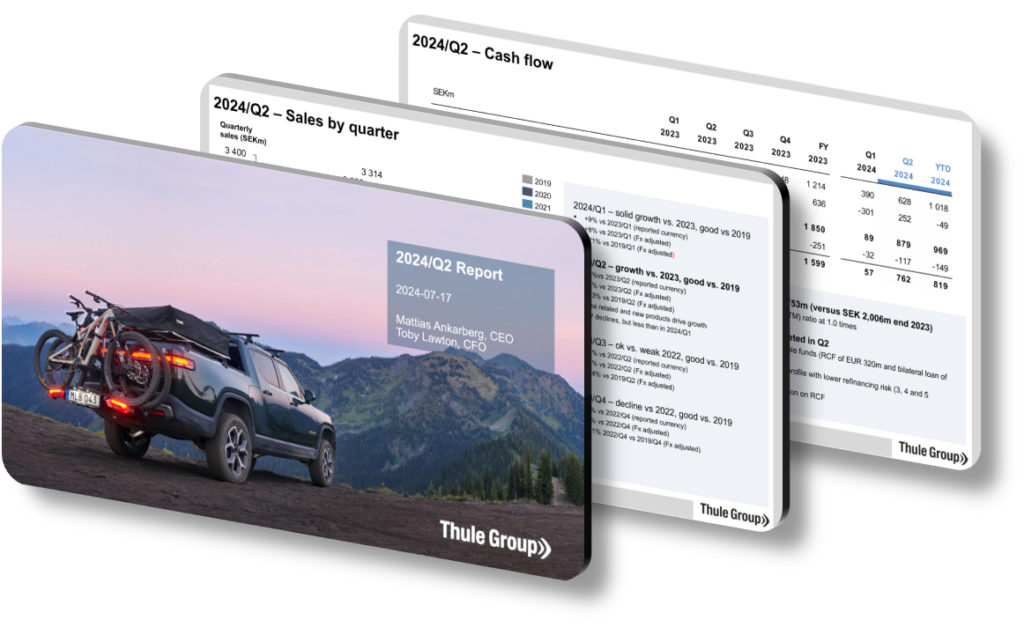 Thule Group's 2024/Q2 Presentation Design: Uniqueness Explored | SlideGenius