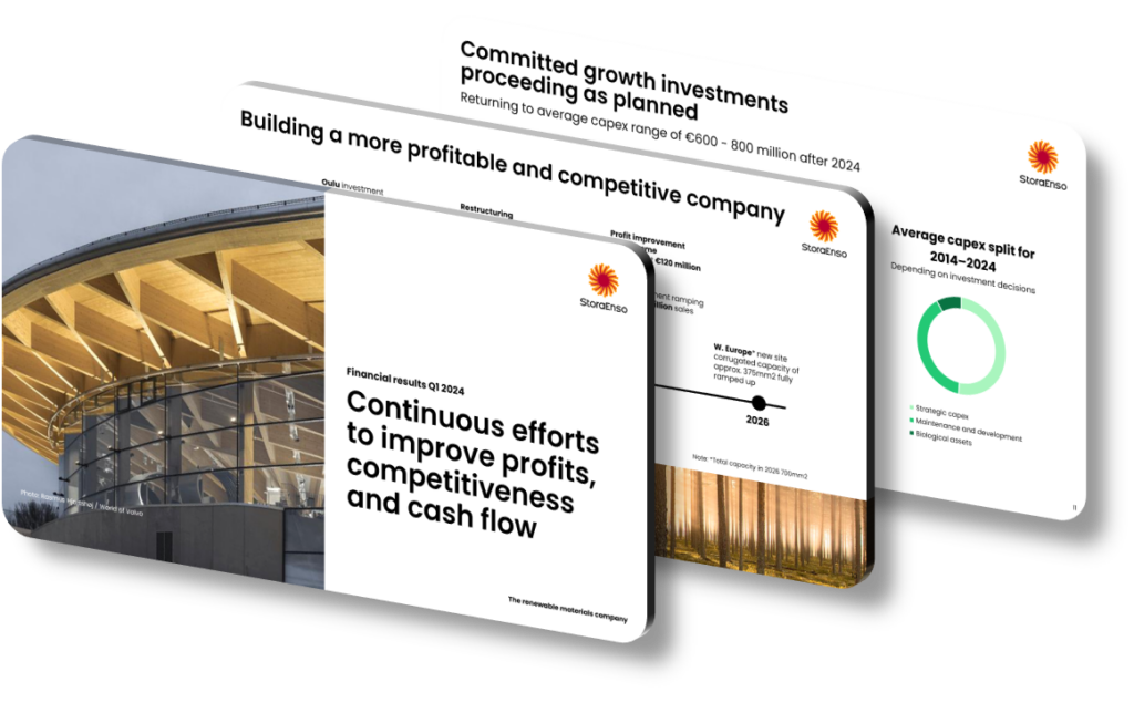 Stora Enso's Q1 2024 Presentation Design: Key Insights | SlideGenius