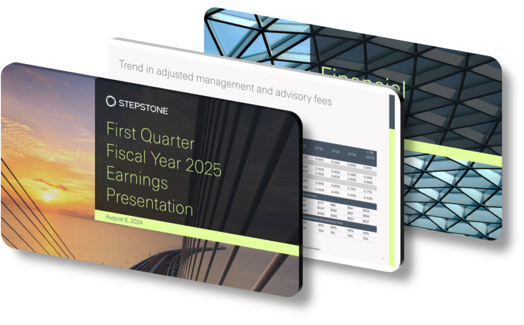 Q1 2025 Design Showcase: StepStone Group's Growth & Investment Insights | SlideGenius