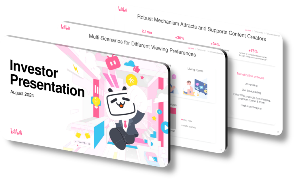 Gen Z Engagement: Bilibili's Aug 2024 Investor Presentation Design | SlideGenius