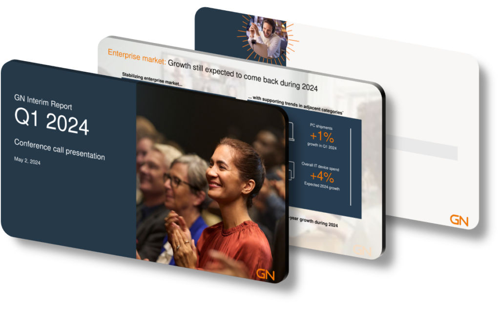 Effective Q1 2024 Presentation Design: GN Store Nord's Financial Insights | SlideGenius