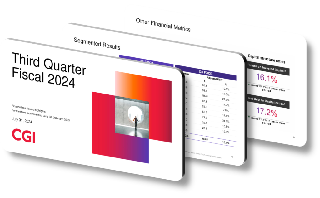 Effective Q3 2024 CGI Inc. Presentation Design Insights | SlideGenius
