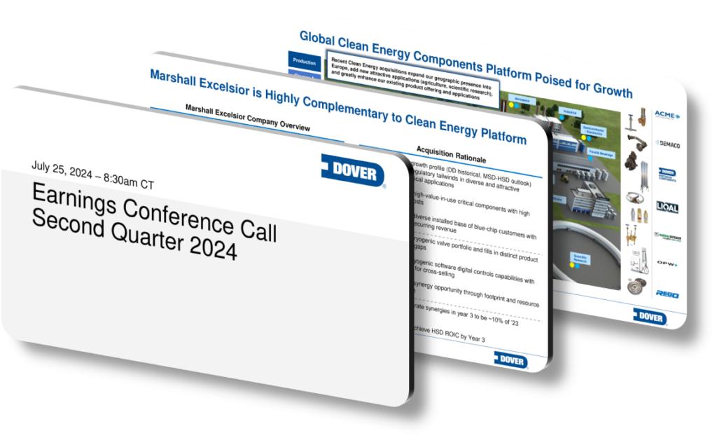 Dover Q2 2024 Earnings Presentation Design: Key to Growth Data