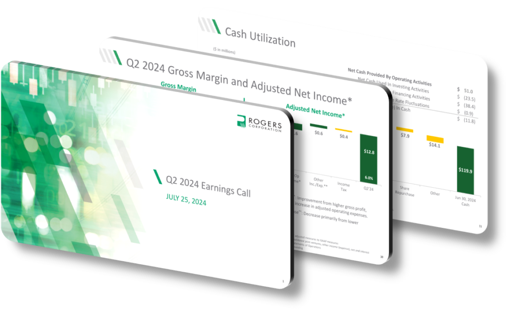 Effective Q2 2024 Presentation Design Strategies by Rogers Corporation | SlideGenius