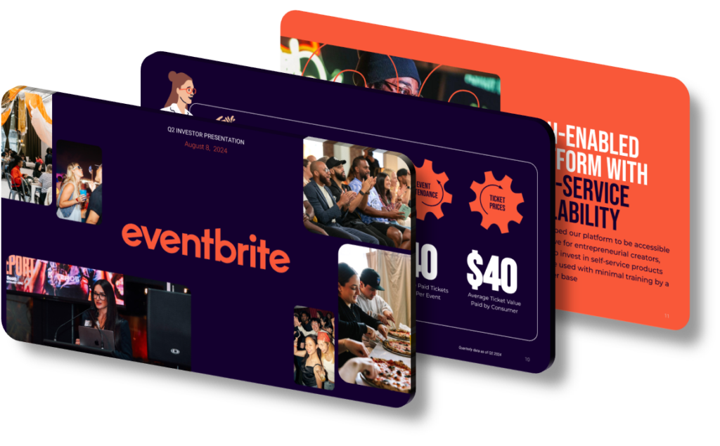 Eventbrite Q2 2024 Presentation Design: Key Insights Standout | SlideGenius