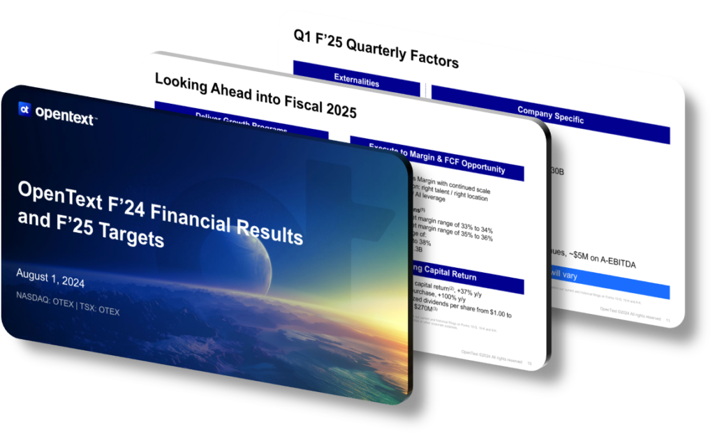 OpenText's 2024 Presentation: Key Achievements & AI Advancements | SlideGenius