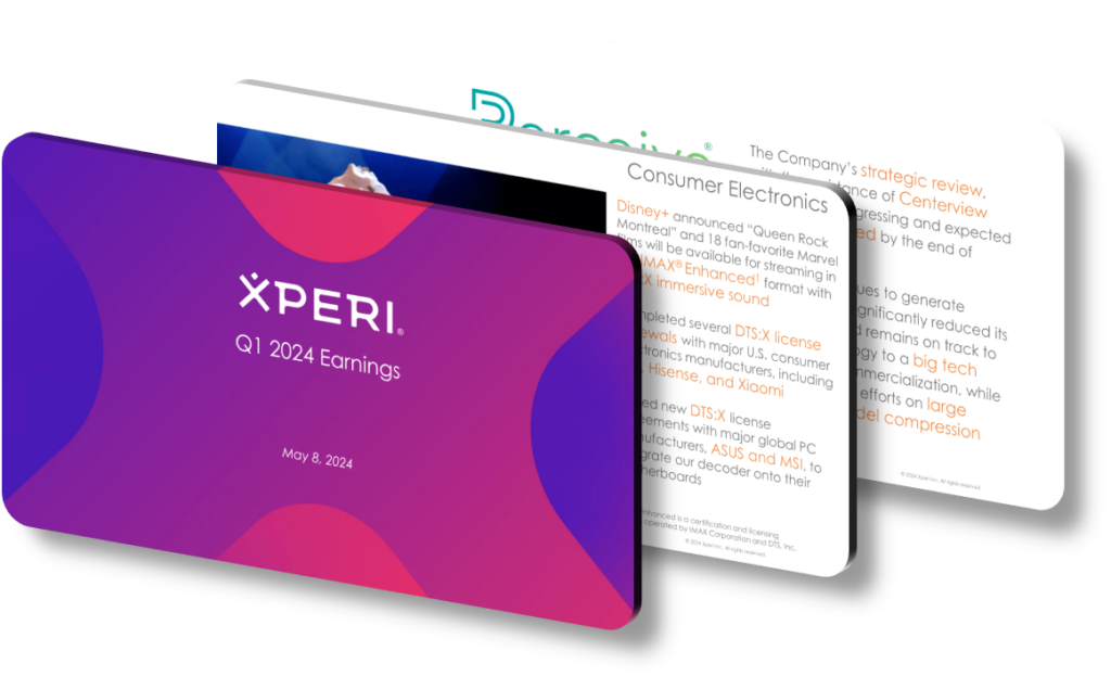 Effective Q1 2024 Presentation Design: Key Insights by Xperi - SlideGenius