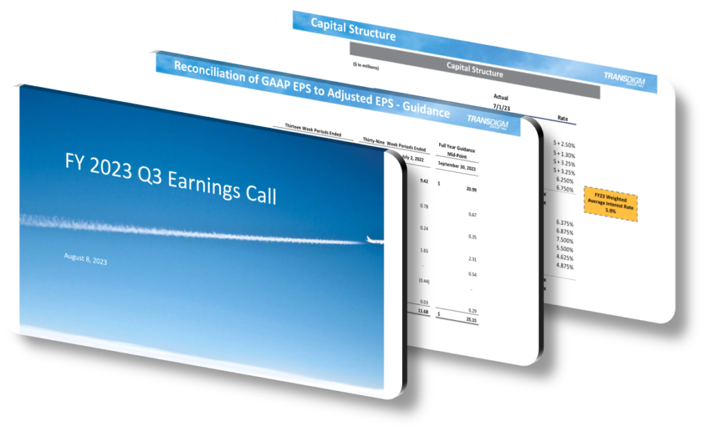 TransDigm Q3 2023 Presentation: Key Aerospace Insights | SlideGenius