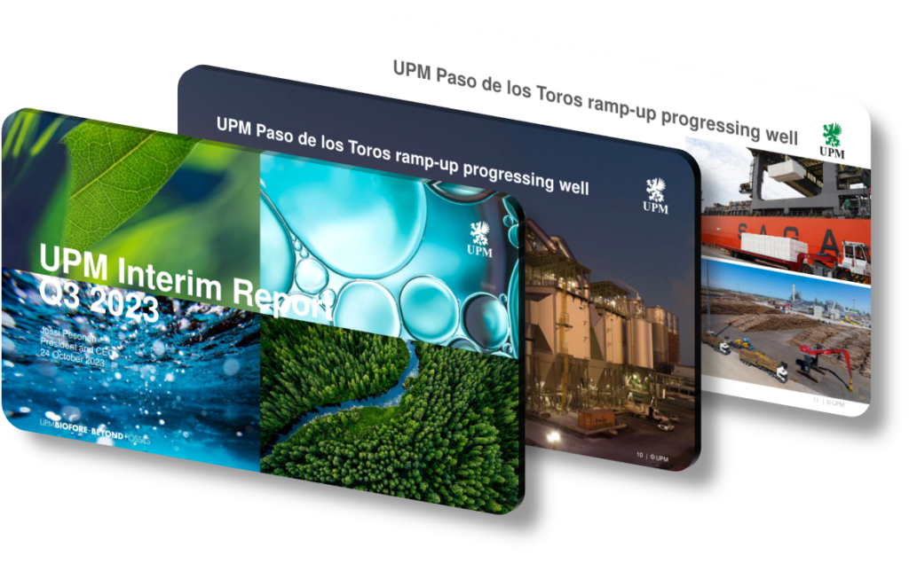 What Makes UPM-Kymmene's Q3 2023 Presentation Design Effective in ...