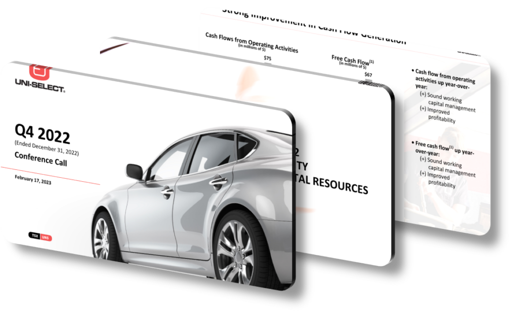 Effective Q4 2022 Presentation Design: Uni-Select's Key Info Success ...