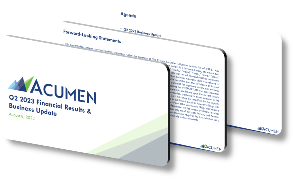 How Does Acumen Pharmaceuticals' Q2 2023 Presentation Design Convey Key ...