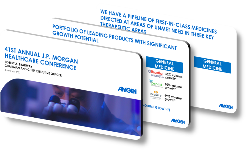 Amgen's Strategic Presentation Design at J.P. Morgan - SlideGenius