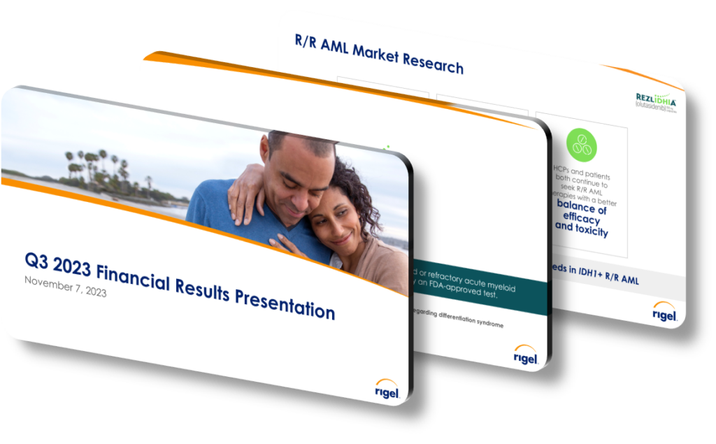Q3 2023 Rigel Presentation Design: Key Hematology Insights | SlideGenius