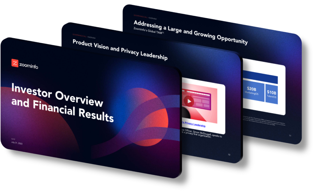 ZoomInfo Q2 2023 Presentation Design: Boosting Business Insights | SlideGenius