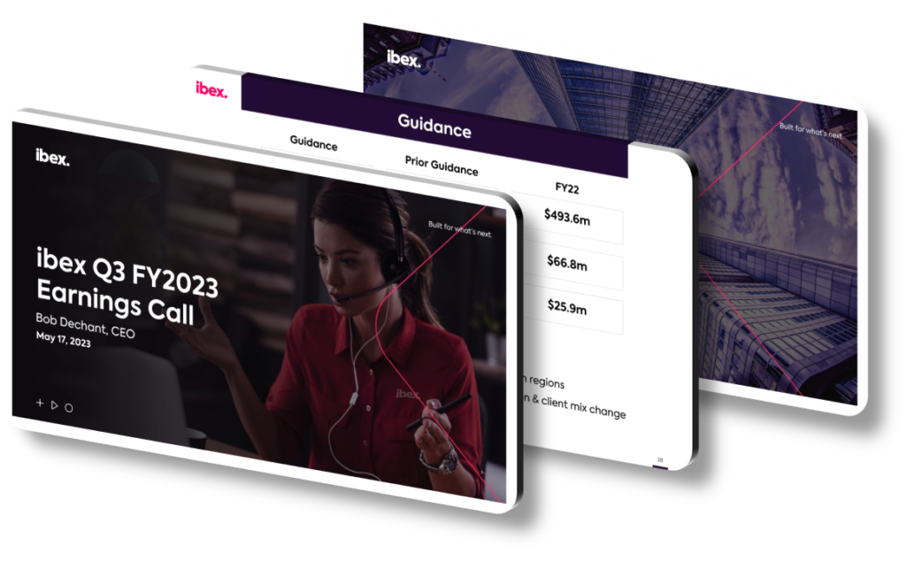 Ibex Q3 FY2023 Presentation Design: Showcasing Business Transformations | SlideGenius