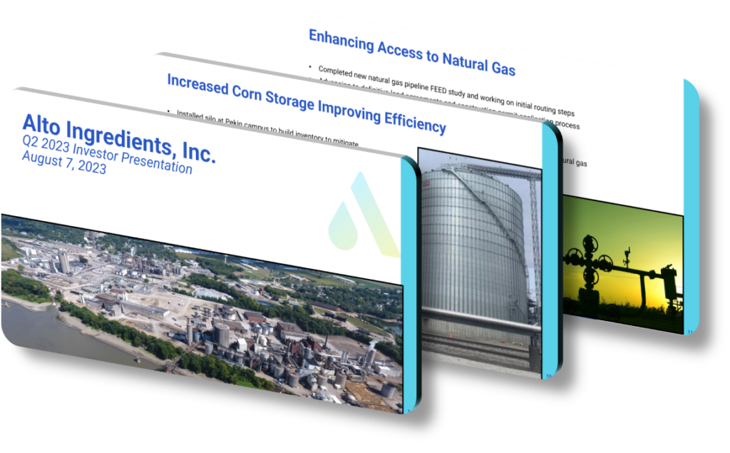 Alto Ingredients Q2 2023: Mastering Strategic Design Communication ...