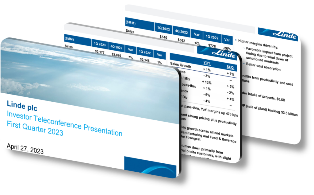 Linde plc's 2023 Presentation Design: Key Performance Insights | SlideGenius