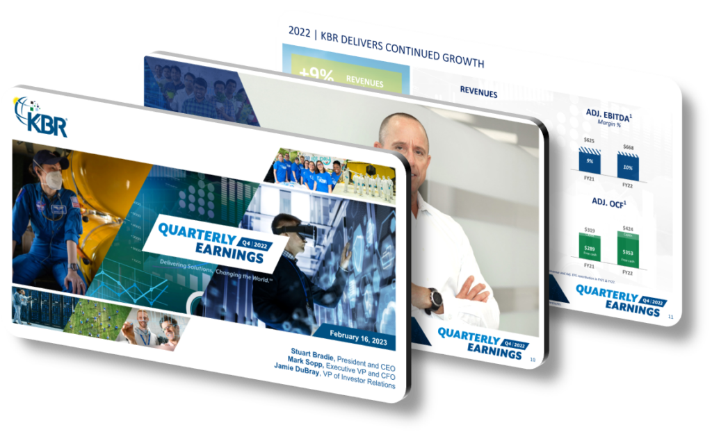 Effective 2022 Presentation Design: KBR's Key Achievements - SlideGenius
