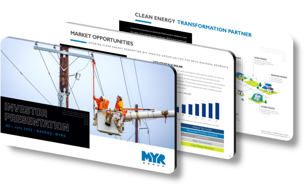 Effective Presentation Design Highlighting MYR Group's Infrastructure ...