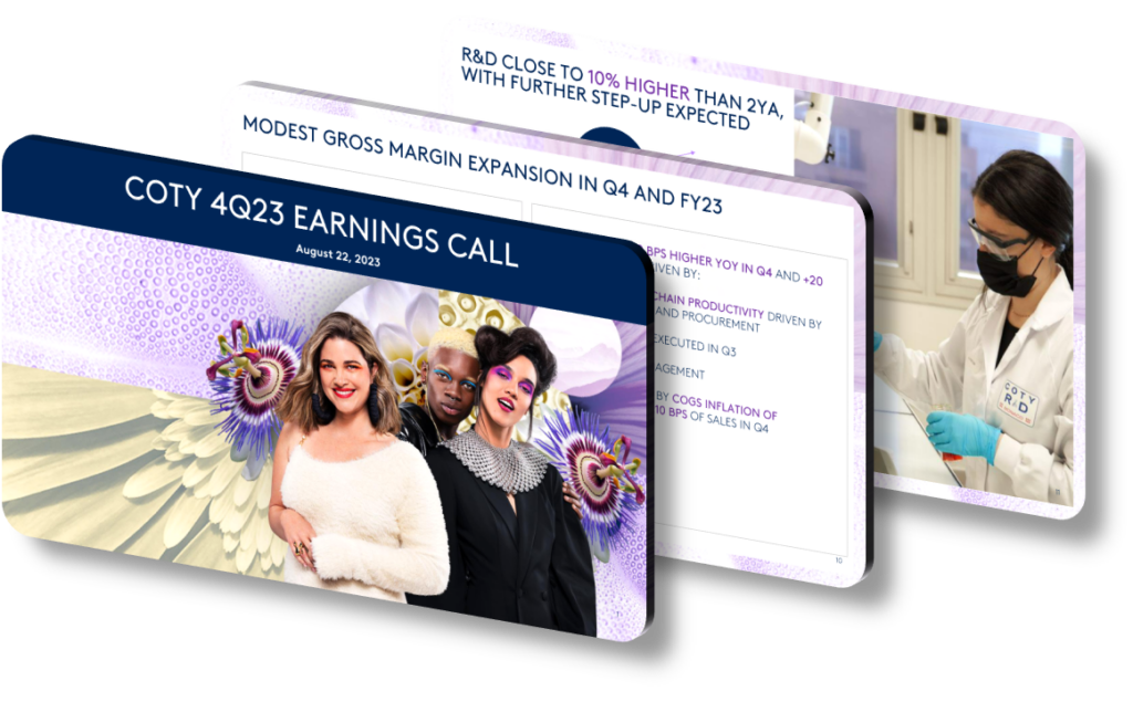 Effective Q4 2023 Presentation Design: Coty's Growth Communication - SlideGenius
