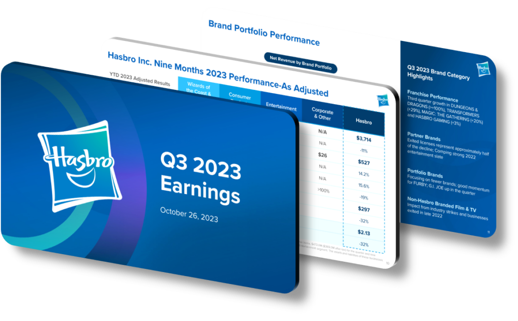 Hasbro Q3 2023: Strategic Design Success Revealed - SlideGenius