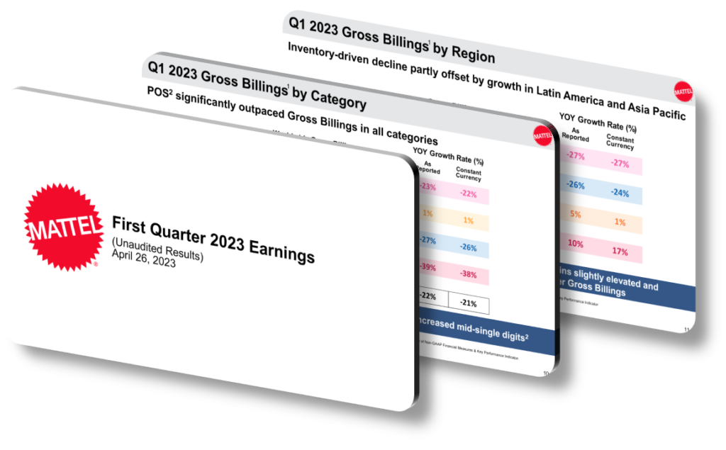 Mattel's 2023 Earnings Presentation Design: Key Strategies - SlideGenius