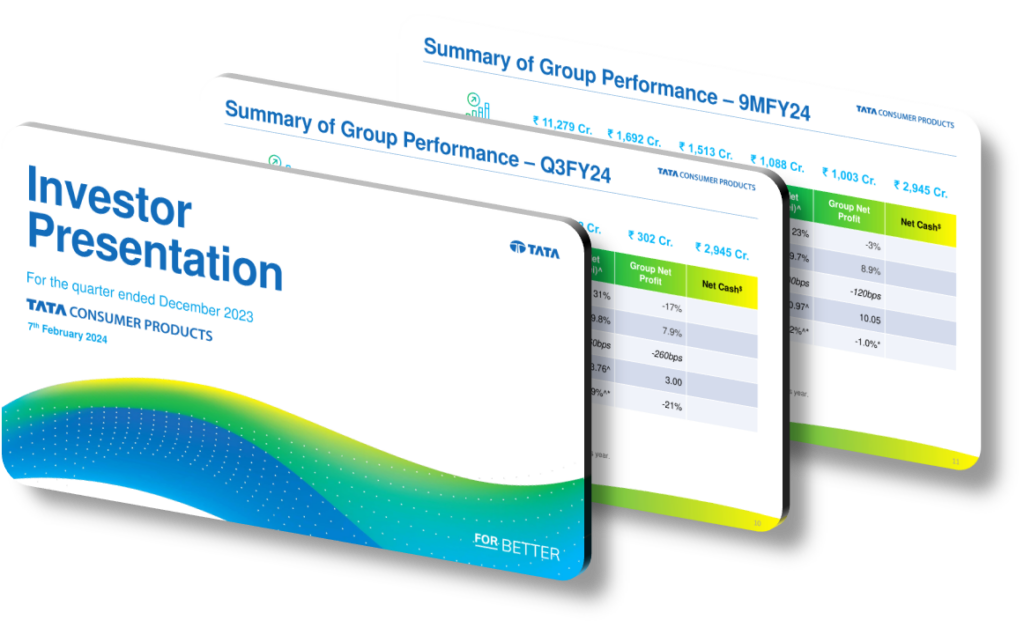 Effective Presentation Design Tactics by Tata Consumer Products | SlideGenius