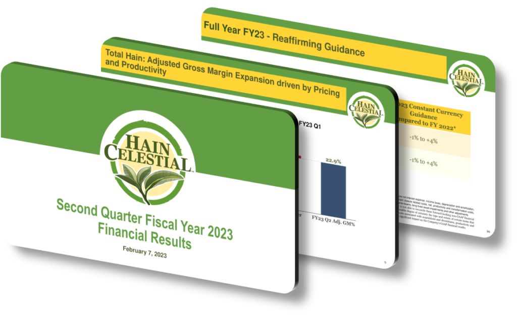 2023 Hain Celestial Presentation: Showcasing Financial Resilience | SlideGenius