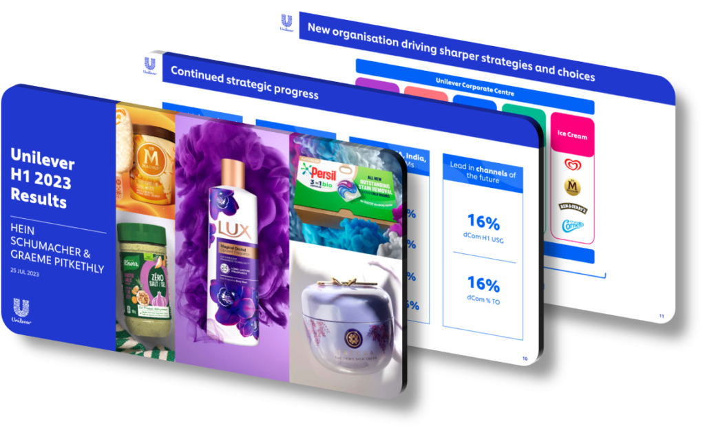 H1 2023 Growth: Unilever's Effective Presentation Design | SlideGenius