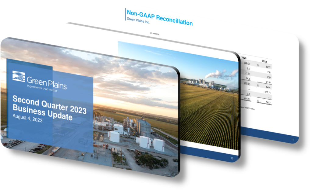 Q2 2023 Green Plains Presentation: Ethanol Production Insights | SlideGenius