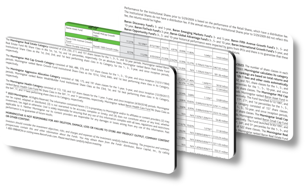 Baron Capital's June 2023 Presentation Design: Key Data Communication ...