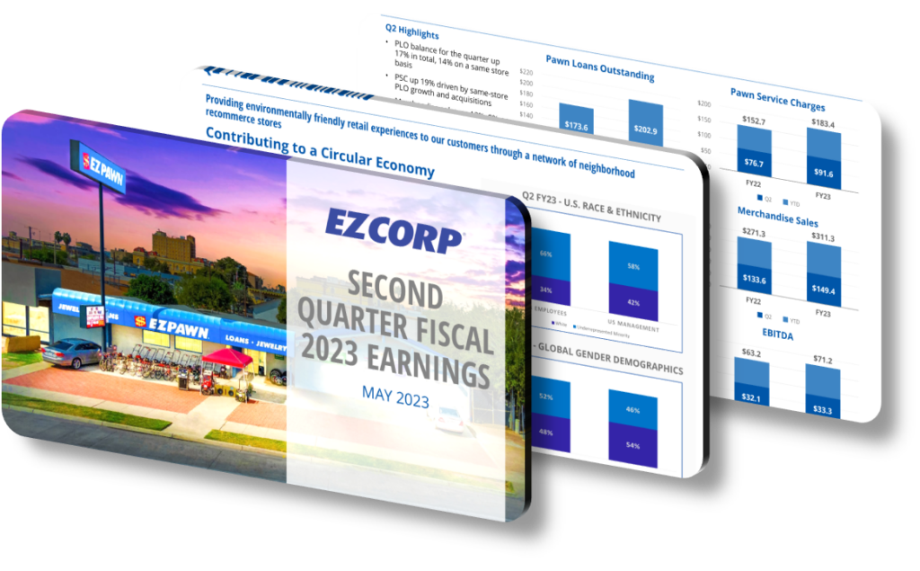 Effective Q2 FY23 Presentation Design: EZCORP's Key Achievements ...