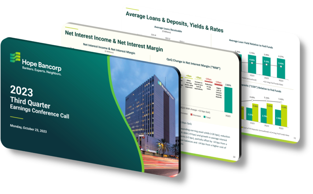 Q3 2023 Hope Bancorp Presentation: Unveiling Financial Insights | SlideGenius