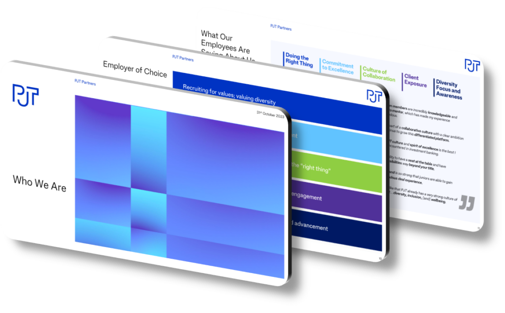 PJT Partners' Advisory Excellence Through Presentation Design | SlideGenius