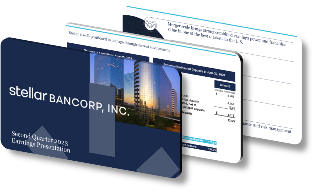 Stellar Bancorp Q2 2023 Presentation Design: Communicating Growth ...