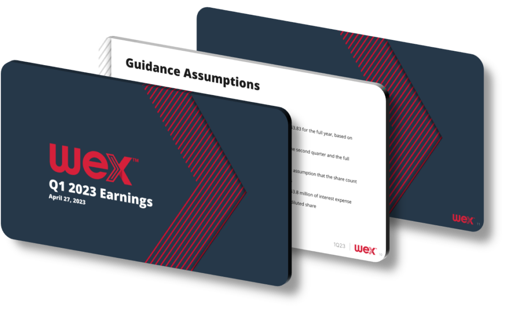 WEX Q1 2023 Presentation Design: Financial Growth & Strategy - SlideGenius