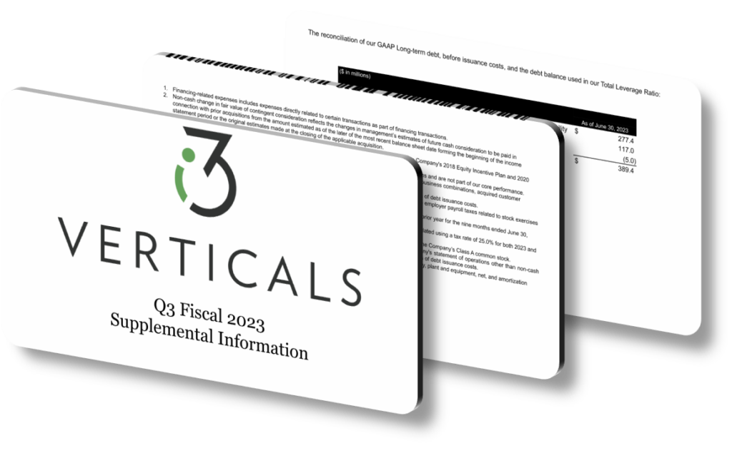 i3 Verticals' Q3 2023 Presentation Design: Financial Growth Highlights | SlideGenius