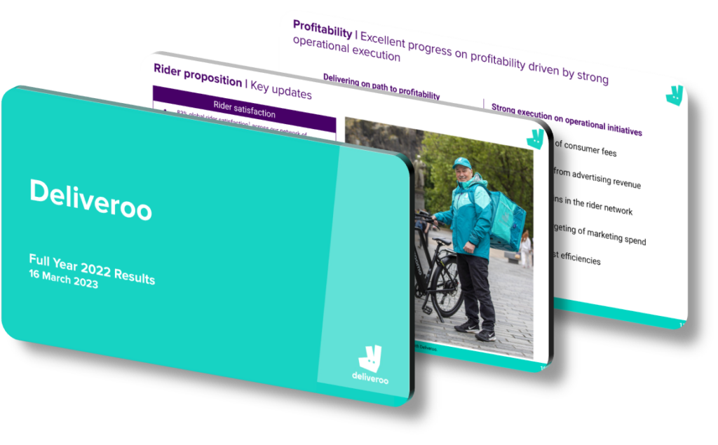 Deliveroo's 2022 Presentation Design: Highlighting Financial Success ...
