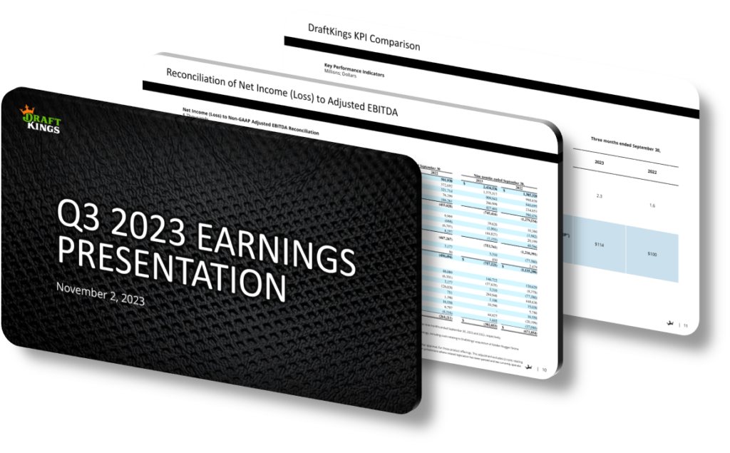 Effective Presentation Design Secrets from DraftKings' Q3 2023 Earnings