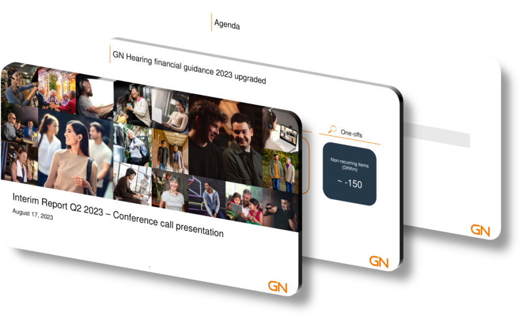 GN Store Nord Q2 2023 Report: Unrivaled Presentation Design | SlideGenius