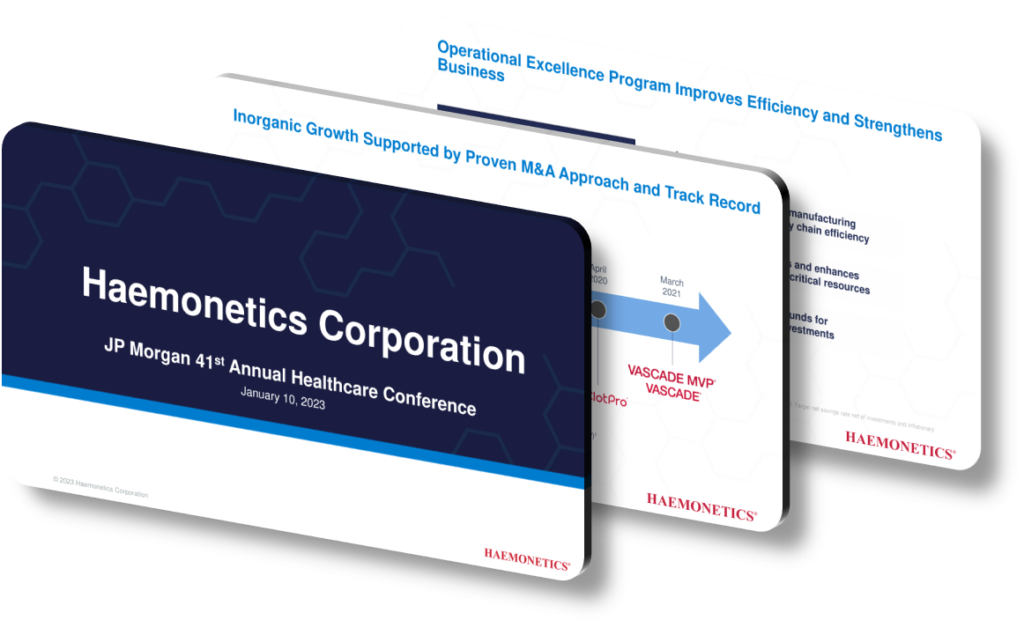 Haemonetics' Standout Presentation Design at JP Morgan Conference | SlideGenius