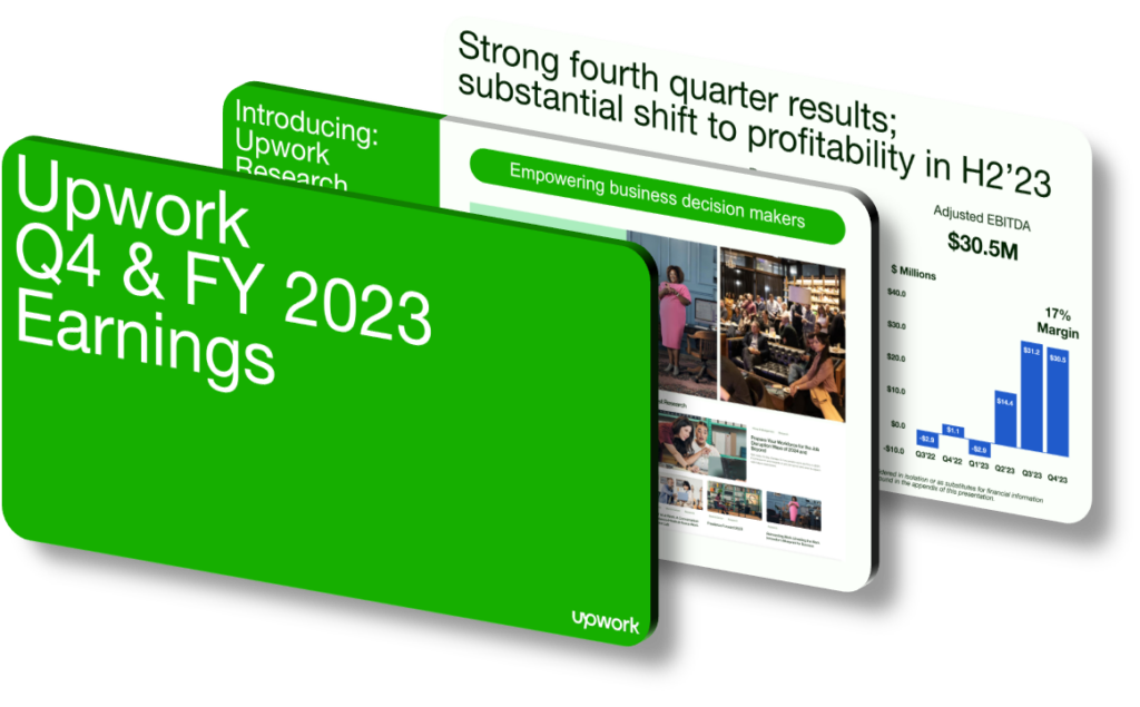 Q4 FY 2023 Design: Upwork's Strategic Growth & AI Innovation | SlideGenius